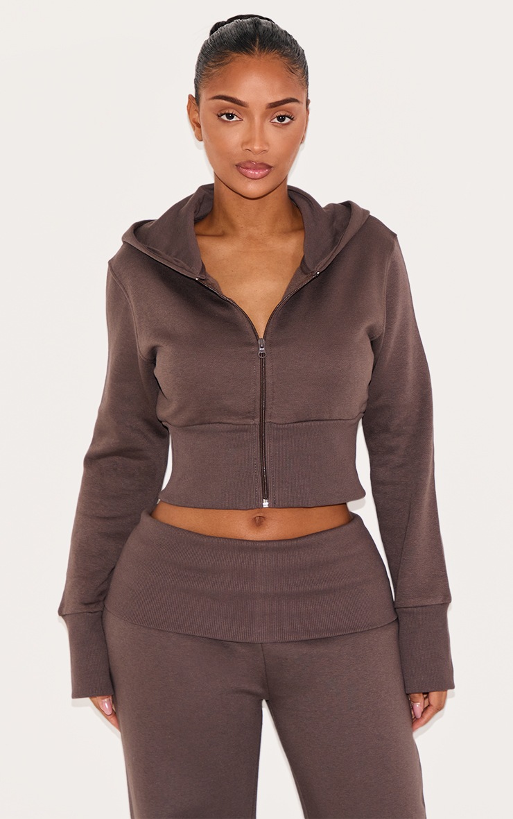 Shape Charcoal Fitted Cropped Hoodie | Shape | PrettyLittleThing USA