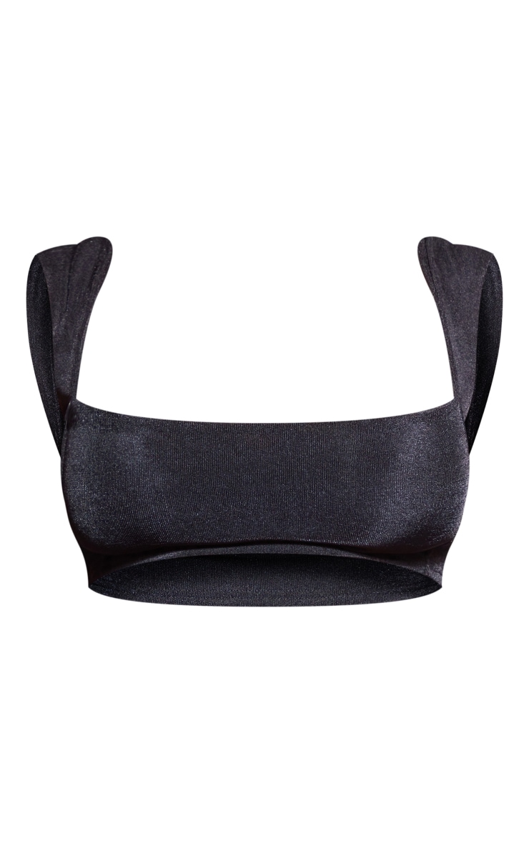 Shape Black Acetate Slinky Square Neck Crop Top | PrettyLittleThing