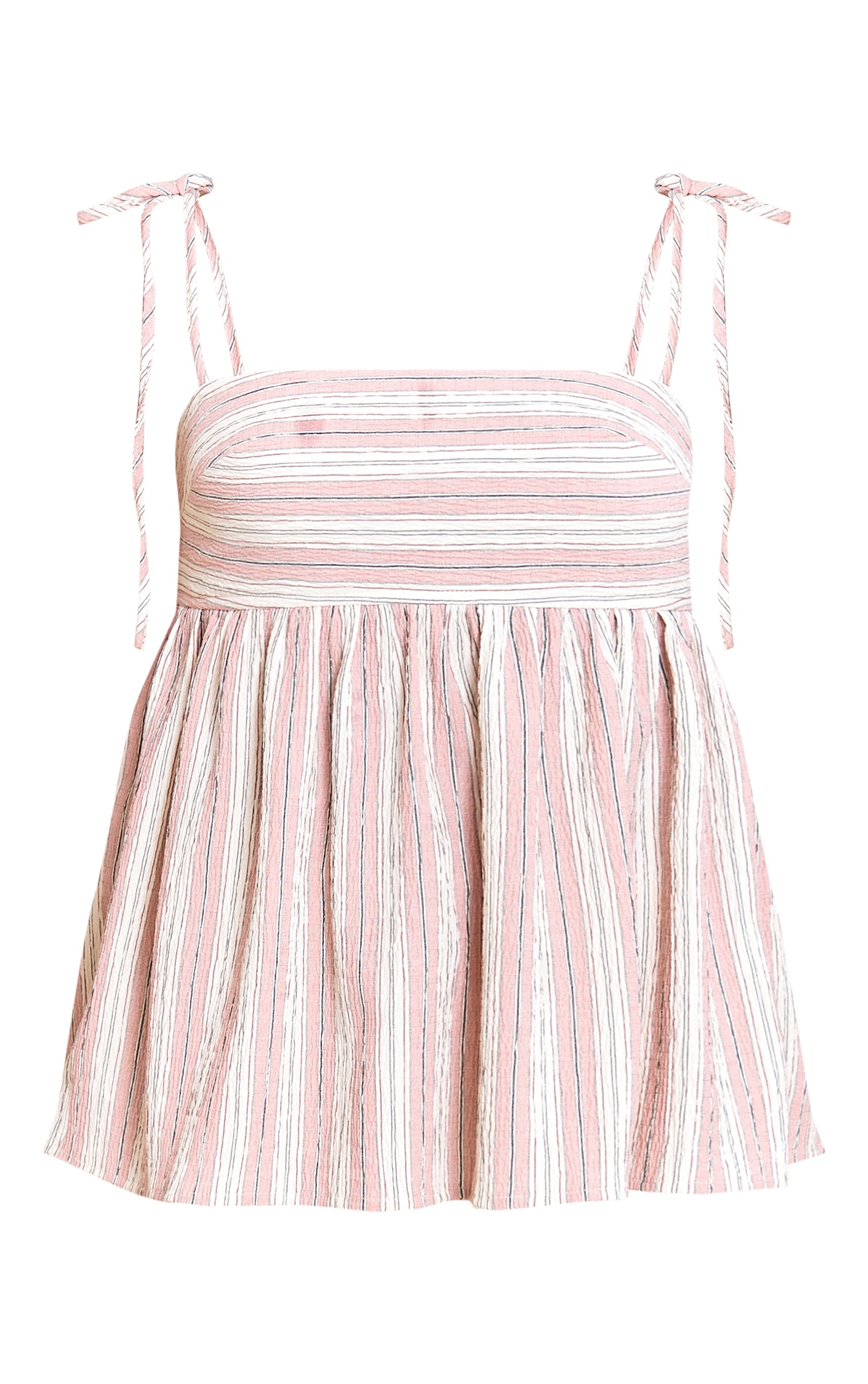 Pink Woven Textured Striped Floaty Top | Co-ords | PLT