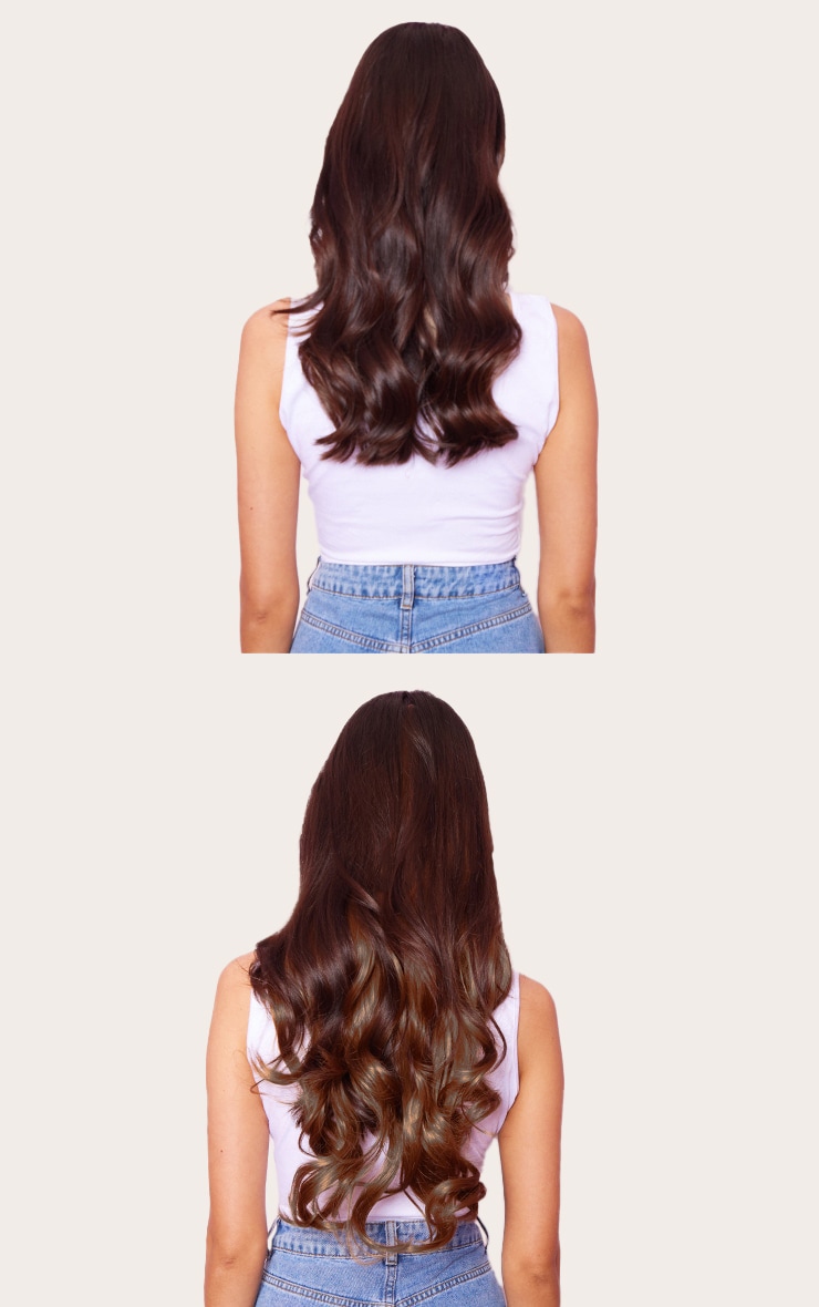 Lullabellz Thick 20` 1 Piece Curly Clip In Hair Extensions Golden Brown ...