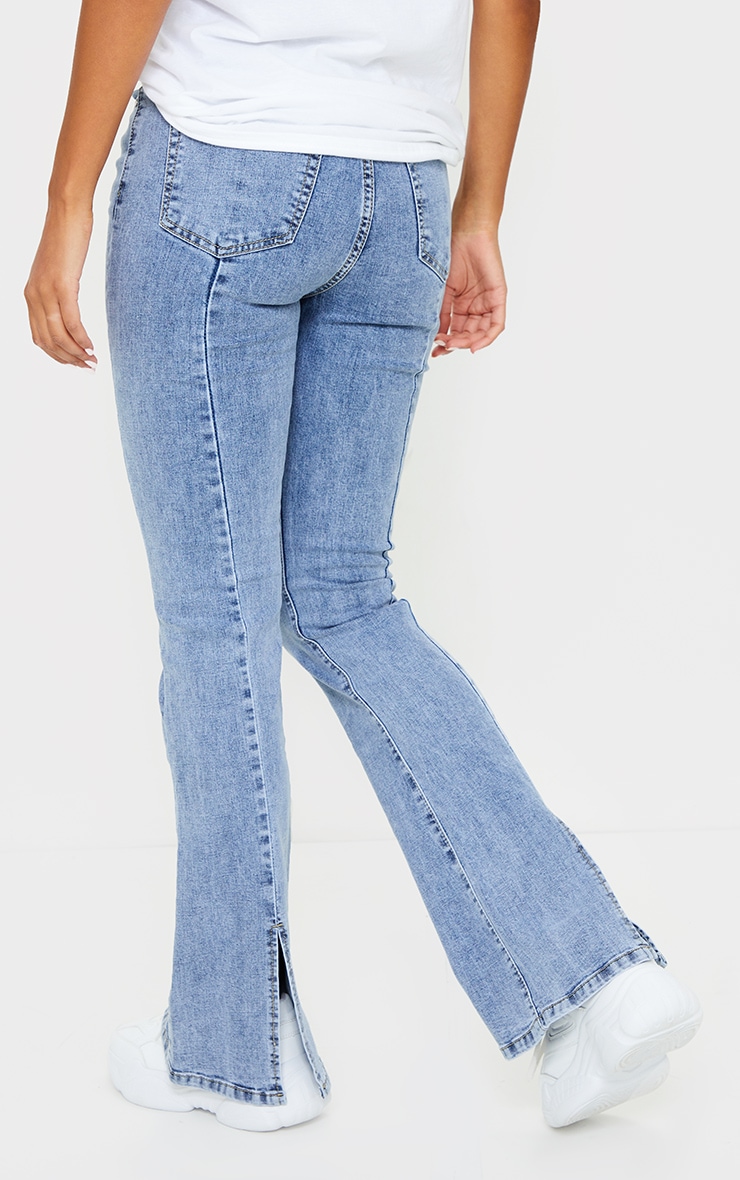 Vintage Wash Seam Back Split Hem Wide Leg Flare | PrettyLittleThing