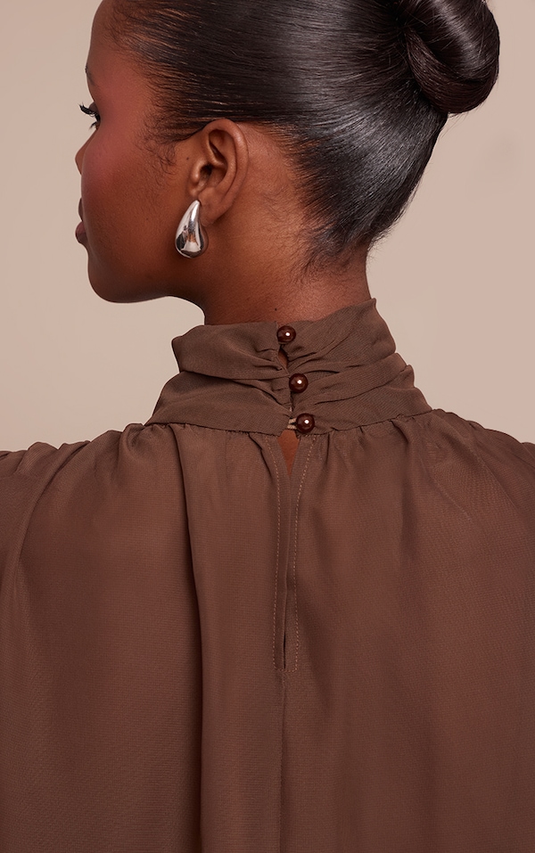 Chocolate Chiffon Extreme Plunge Top | Tops | PLT CA