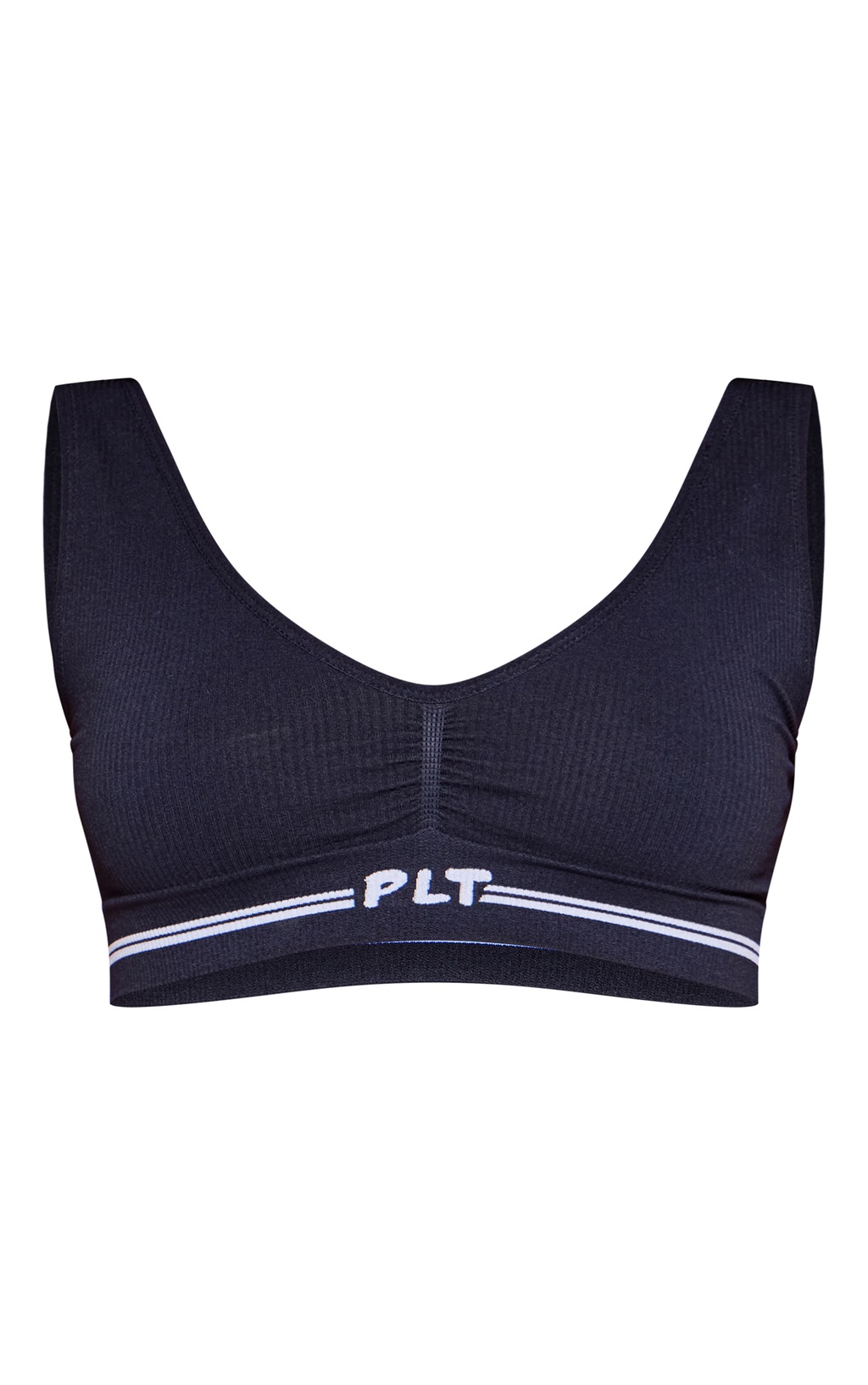 PRETTYLITTLETHING Black Seamless Ribbed Bra | Lingerie & Nightwear | PLT