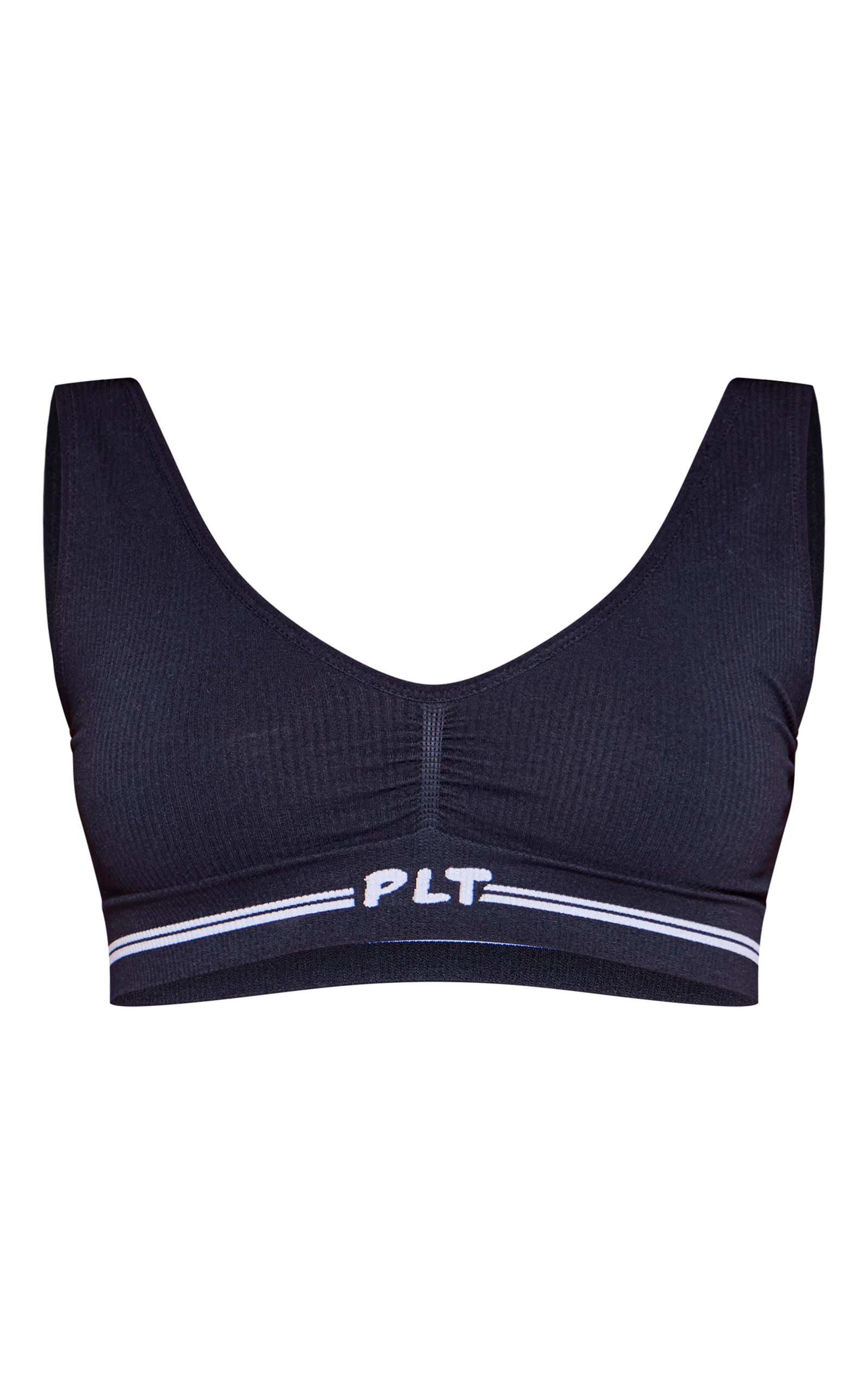 PRETTYLITTLETHING Black Seamless Ribbed Bra | Lingerie & Nightwear | PLT