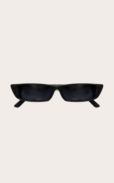 Black Slim Rectangular Lense Sunglasses | Accessories | PLT