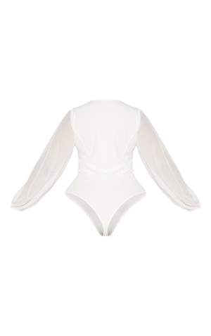 Plus Body Blanc À Oeillets Et Manches En Mesh | Plus | PLT FR