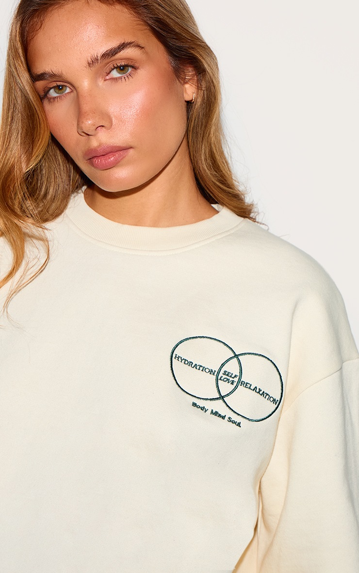 Cream Circle Wellness Oversized Sweatshirt | Athleisure | PLT USA