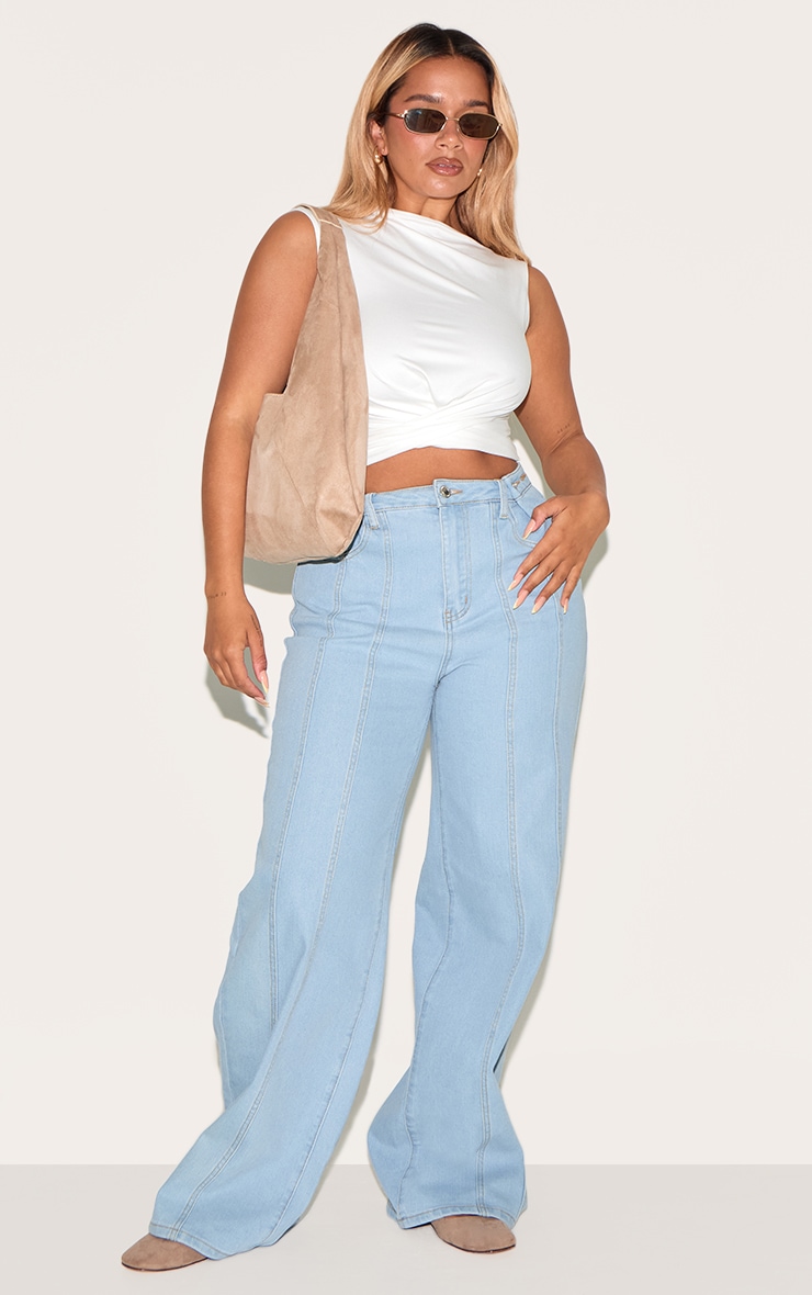 Shape White Super Off Shoulder Twist Front Top | Shape | PLT