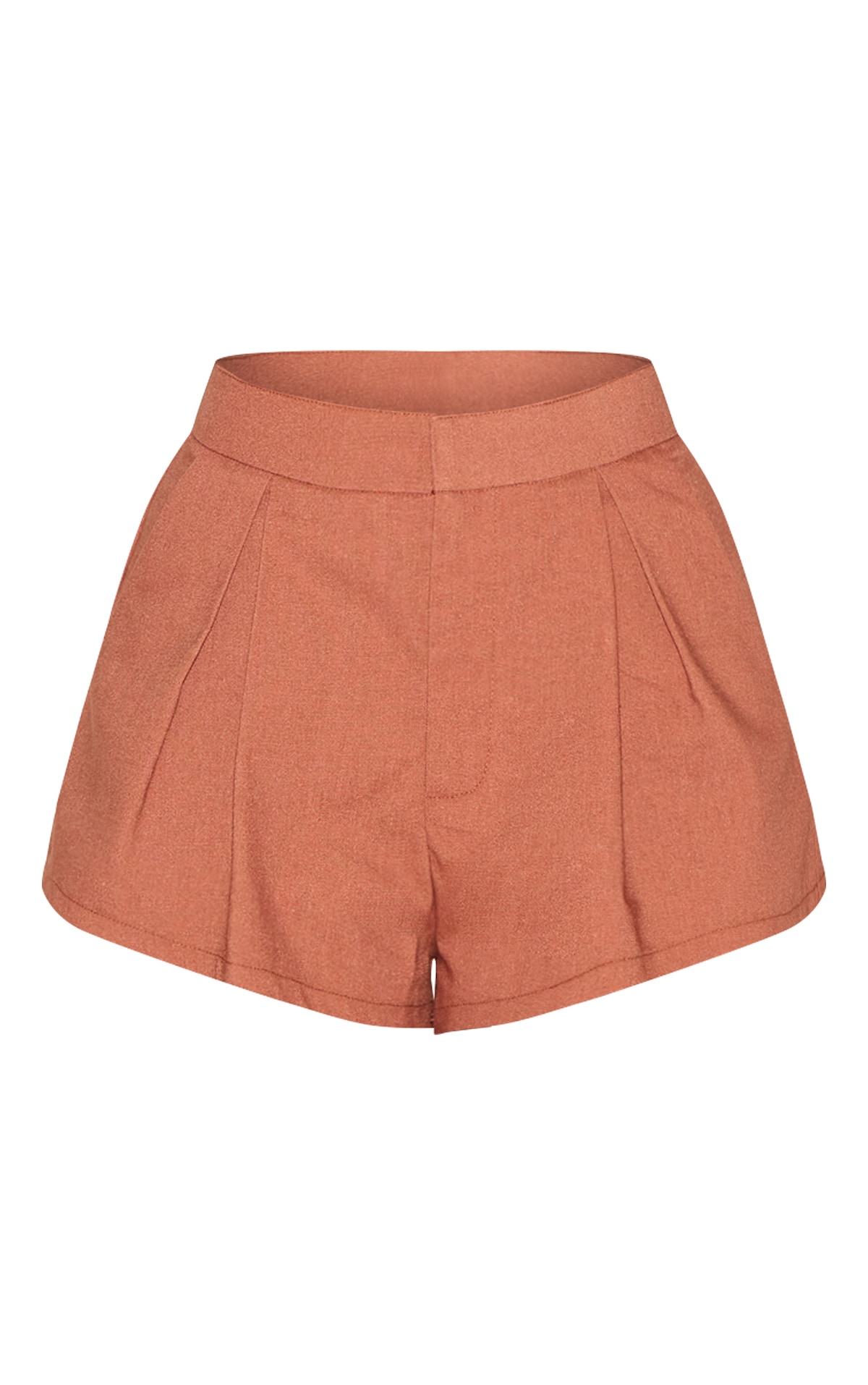 Rust Linen Look Woven Tailored Shorts | Co-ords | PLT USA