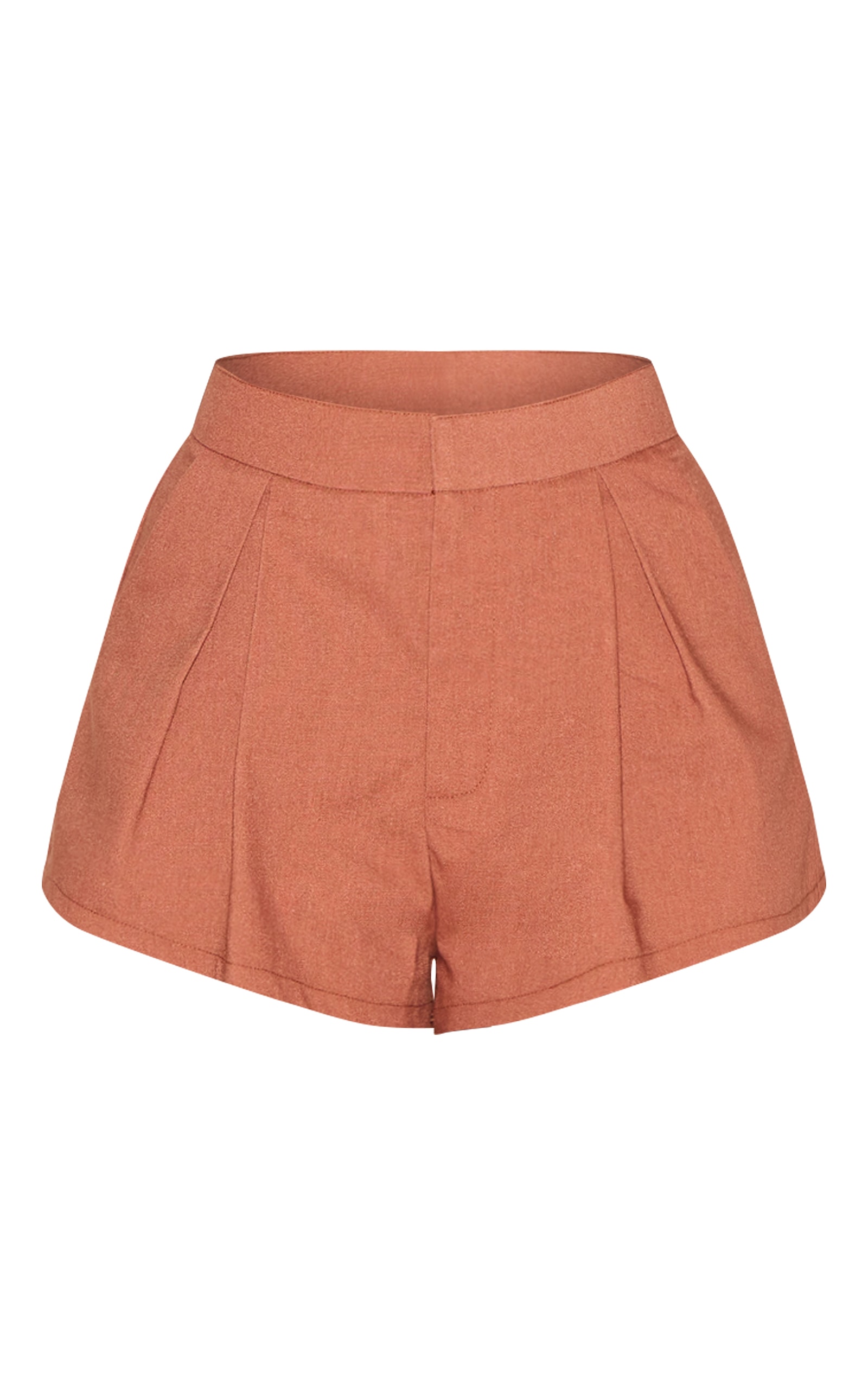 Rust Linen Look Woven Tailored Shorts | Co-ords | PLT USA