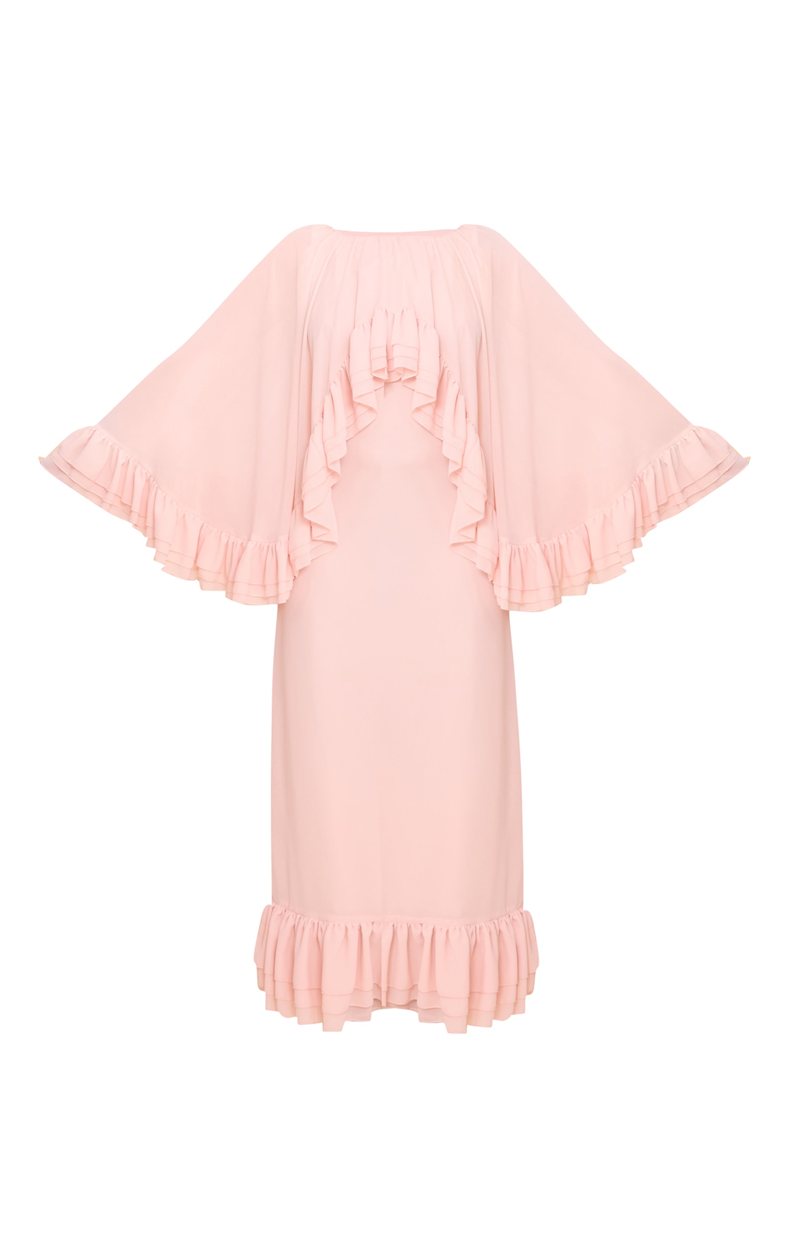 Blush Chiffon Extreme Overlay Frill Maxi Dress | Dresses | PrettyLittleThing AUS