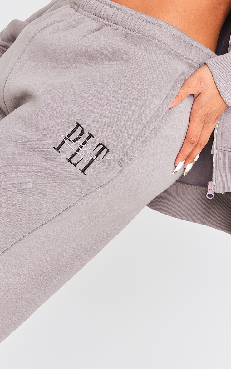 PLT Shape Charcoal Embroidered Ruched Leg Joggers | Shape | PLT