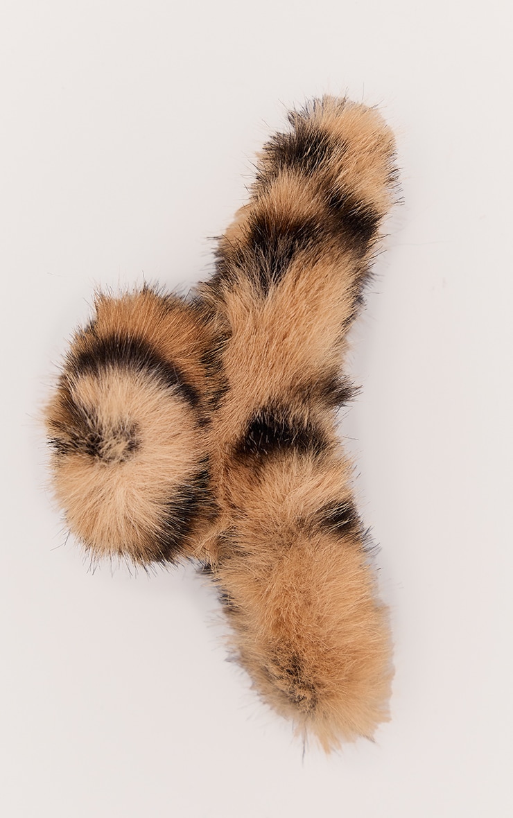 Leopard Faux Fur Hair Claw | Accessories | PLT