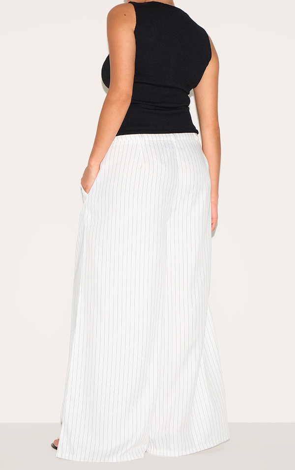 Plus Latte Maxi Pinstripe Tailored Trousers | Plus Size | PLT