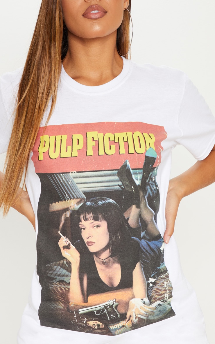 White Pulp Fiction Slogan T Shirt | Tops | PrettyLittleThing