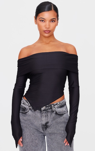 Long Sleeve Black Tops | PrettyLittleThing