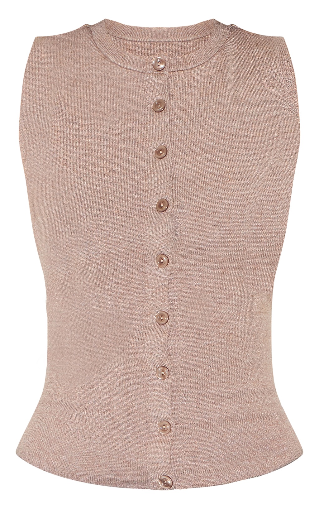 Mocha Button Through Sleeveless Top | Knitwear | PLT USA