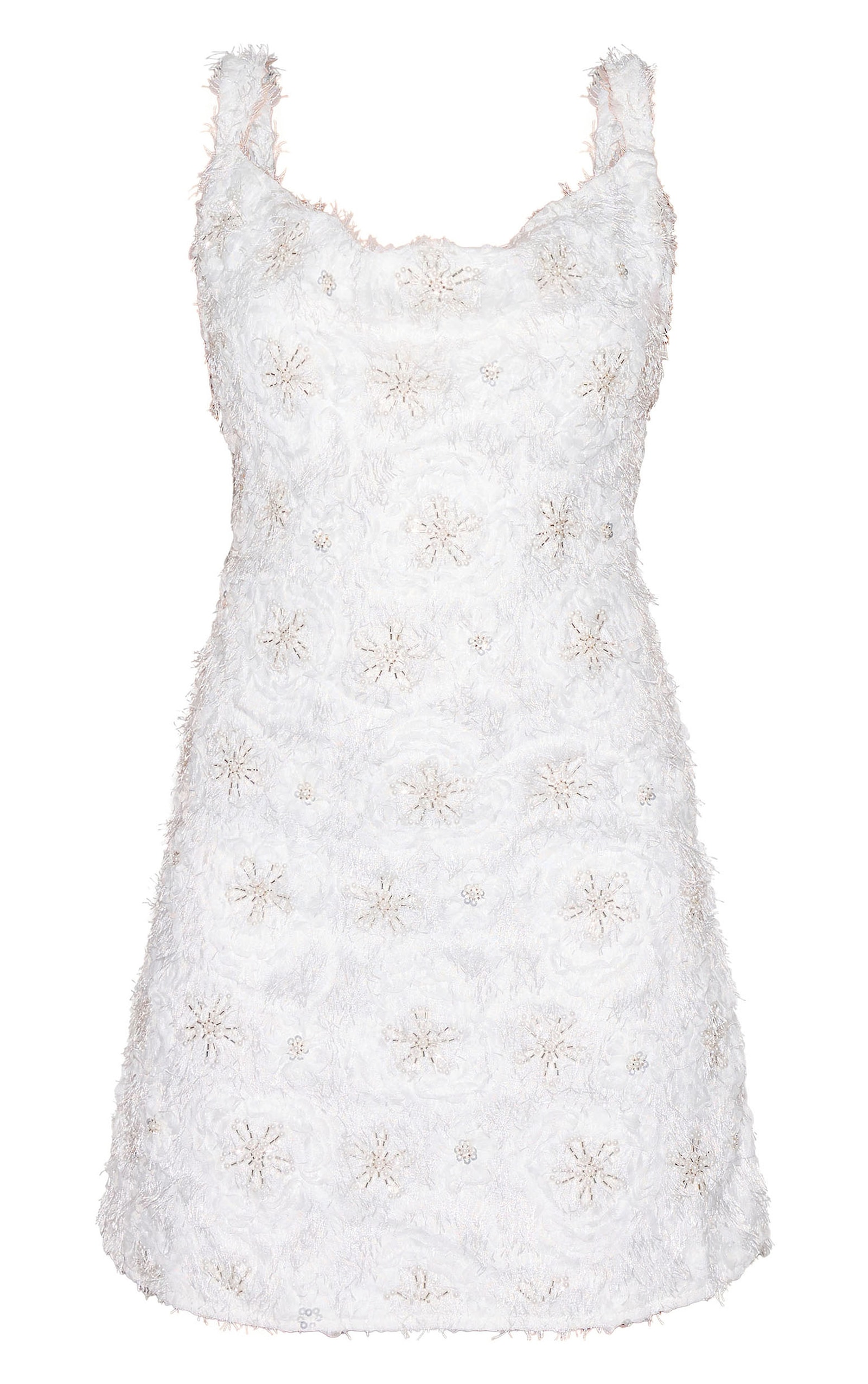 White Sequin Embroidered Cowl Neck Shift Dress | Dresses ...