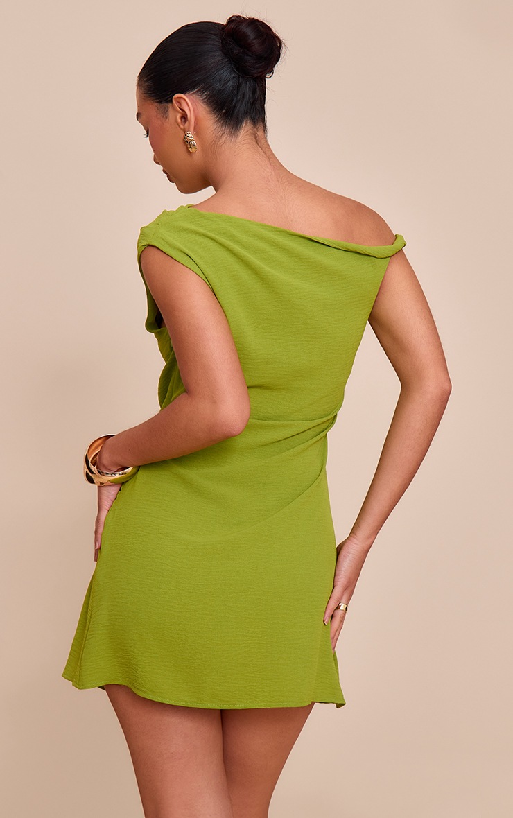 Olive. Textured Asymmetric Shift Dress | Dresses | PLT