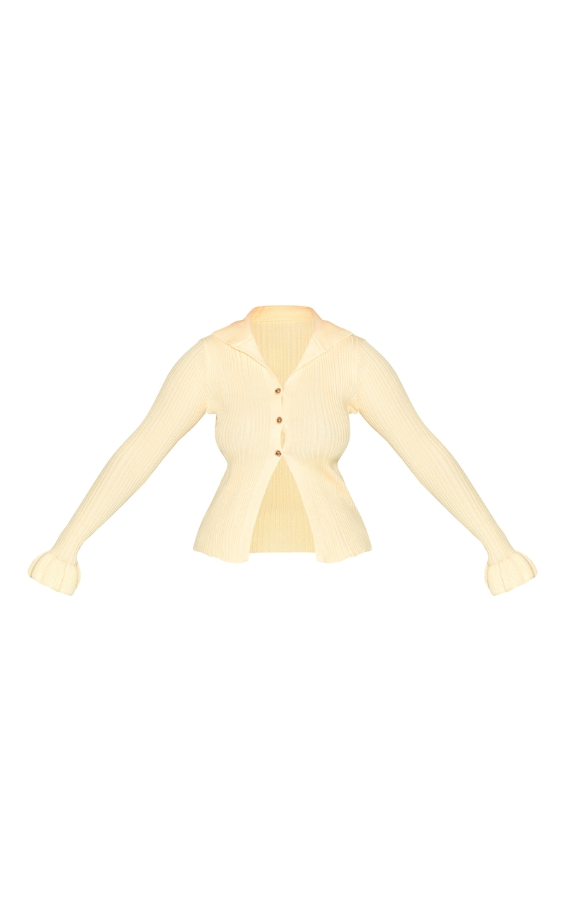 Shape Lemon Knit Rib Front Split Hem Cardigan | Shape ...