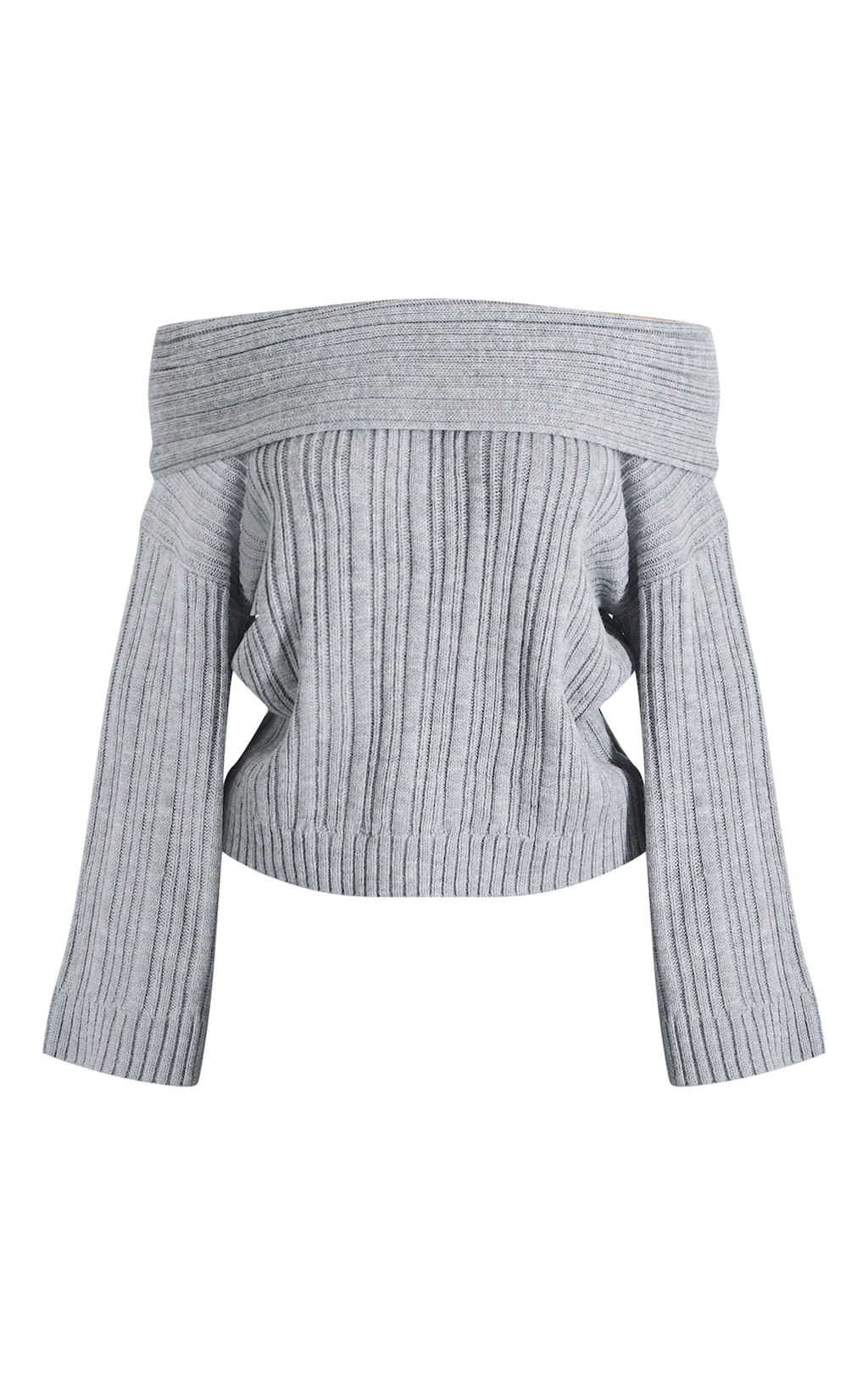 Petite Grey Off The Shoulder Knit Jumper | Petite | PLT