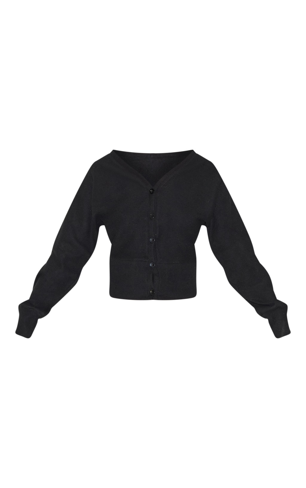Black Soft Ribbed Button Up Cardigan | Co-ords | PrettyLittleThing USA