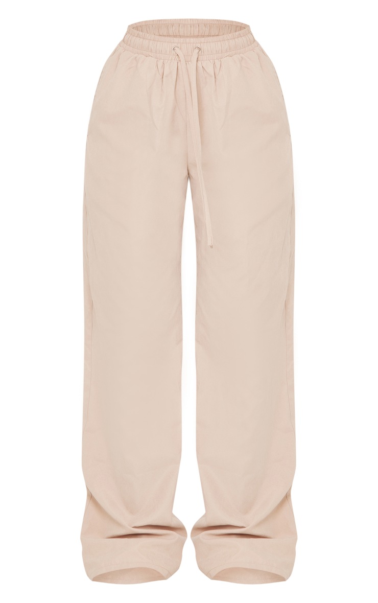 Petite Beige Peach Skin Cargo Trousers | Petite | PrettyLittleThing