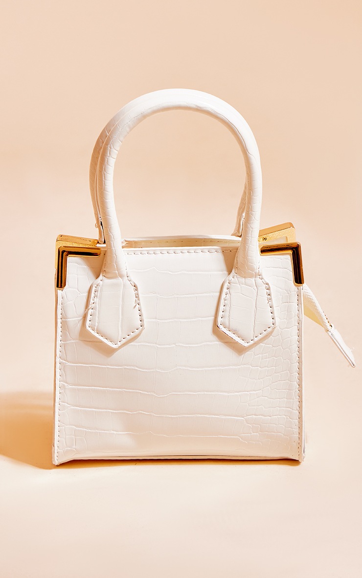 White Croc Mini Grab Bag | Accessories | PLT