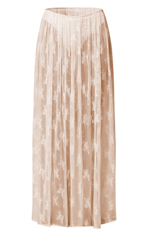 Almond Sheer Lace Maxi Skirt | Bottoms | PrettyLittleThing QA