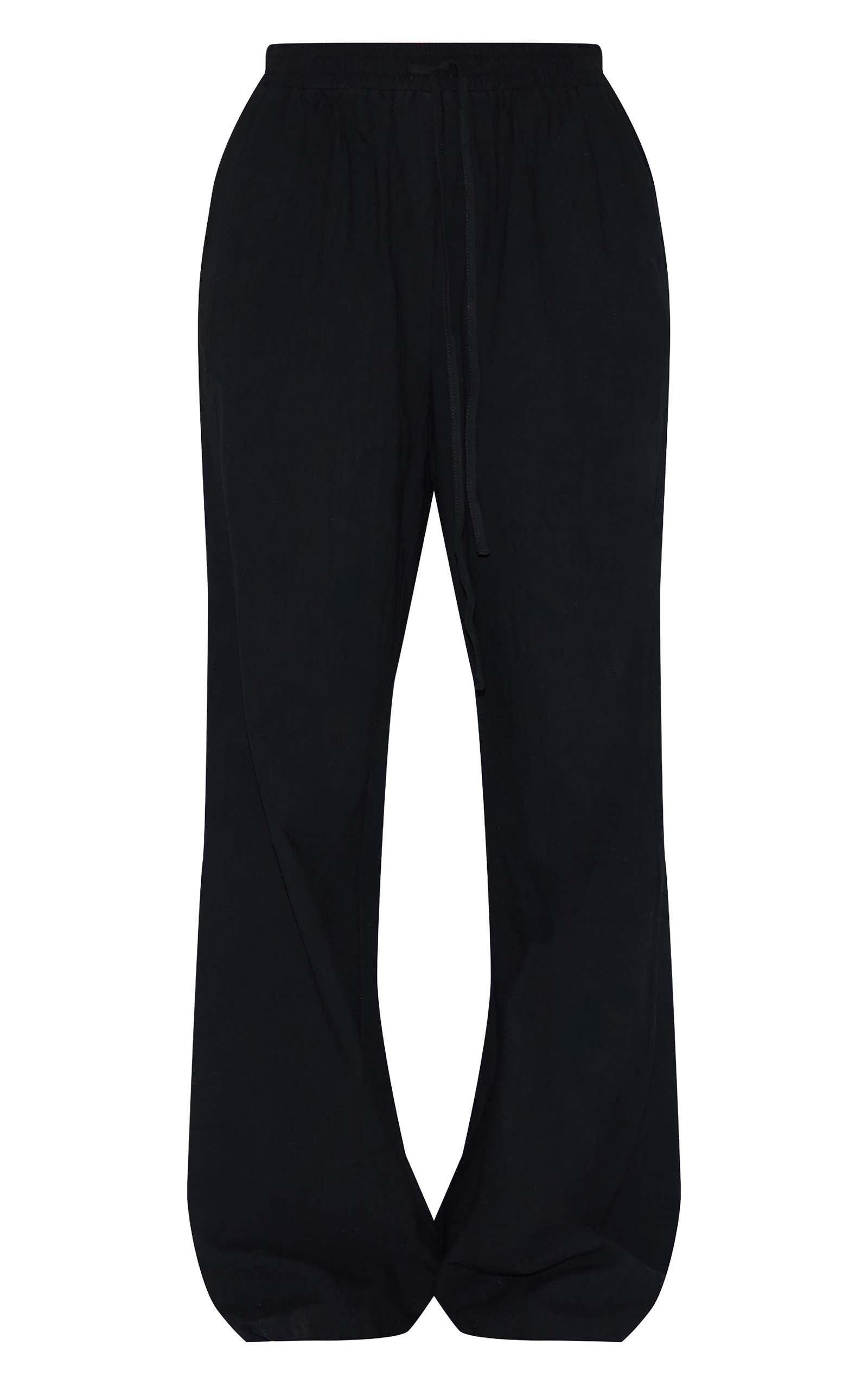 Black Linen Tailored Draw String Wide Leg Trouser | Co-ords | PLT
