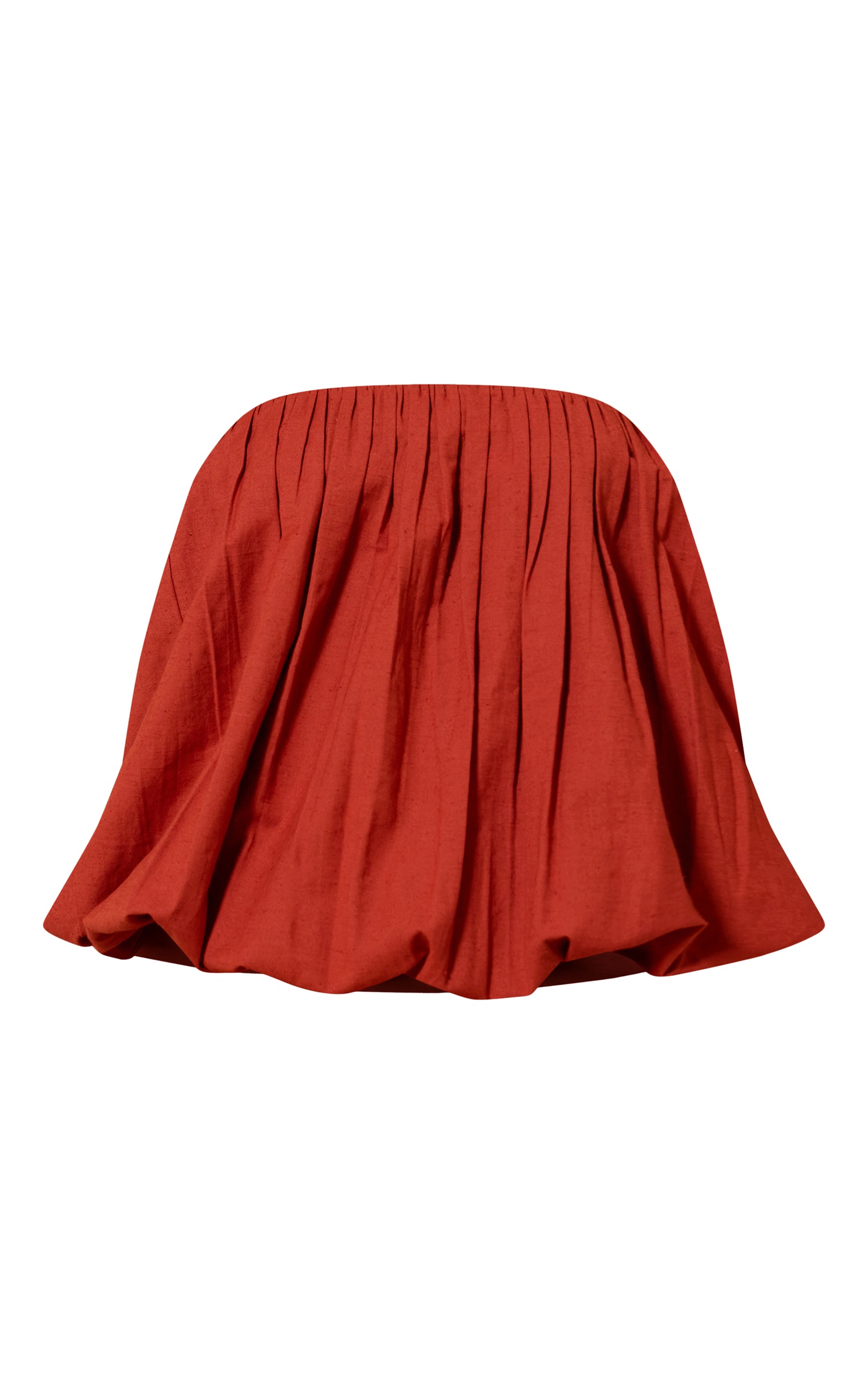 Rust Linen Look Ruched Longline Bandeau Top | Co-ords | PLT