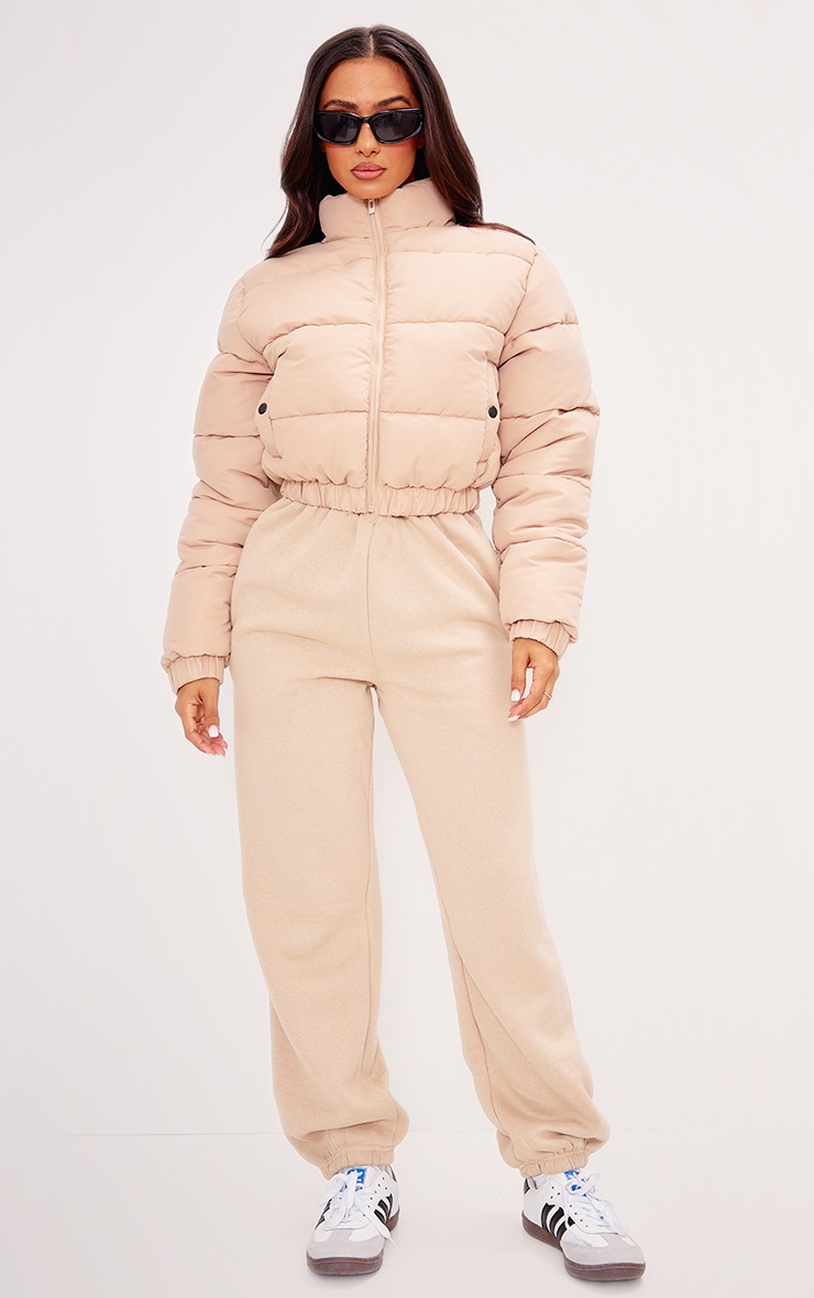 Petite Stone Peach Skin Crop Bubble Puffer Jacket | Petite | PLT