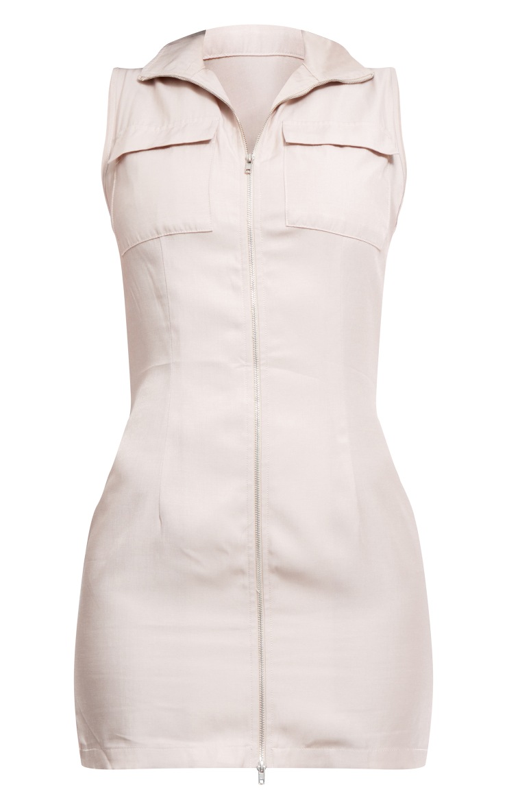 Stone Textured Pocket Zip Up Bodycon Dress | Dresses ...