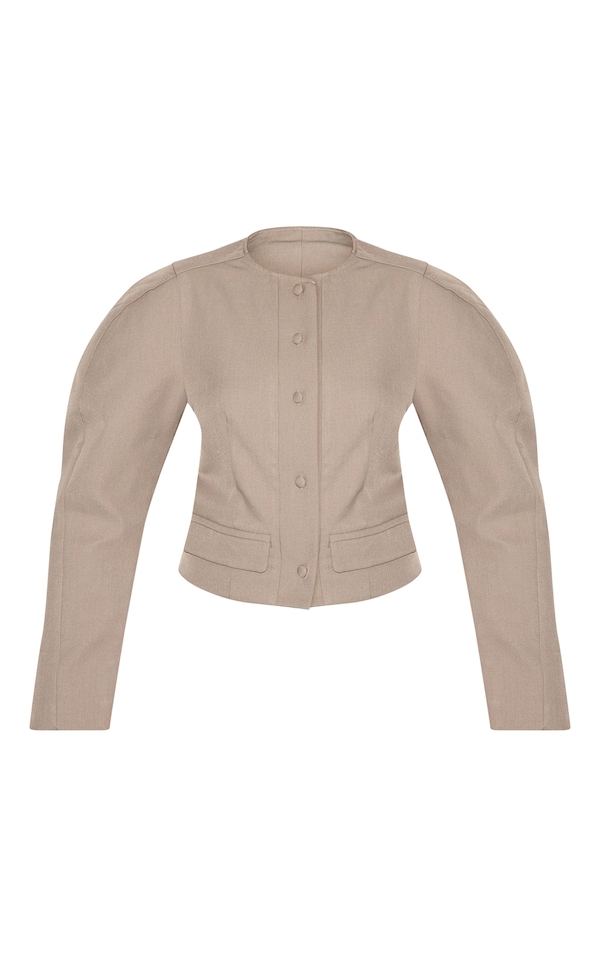 Mushroom Tailored Cocoon Sleeve Cropped Blazer | Outerwear | PLT