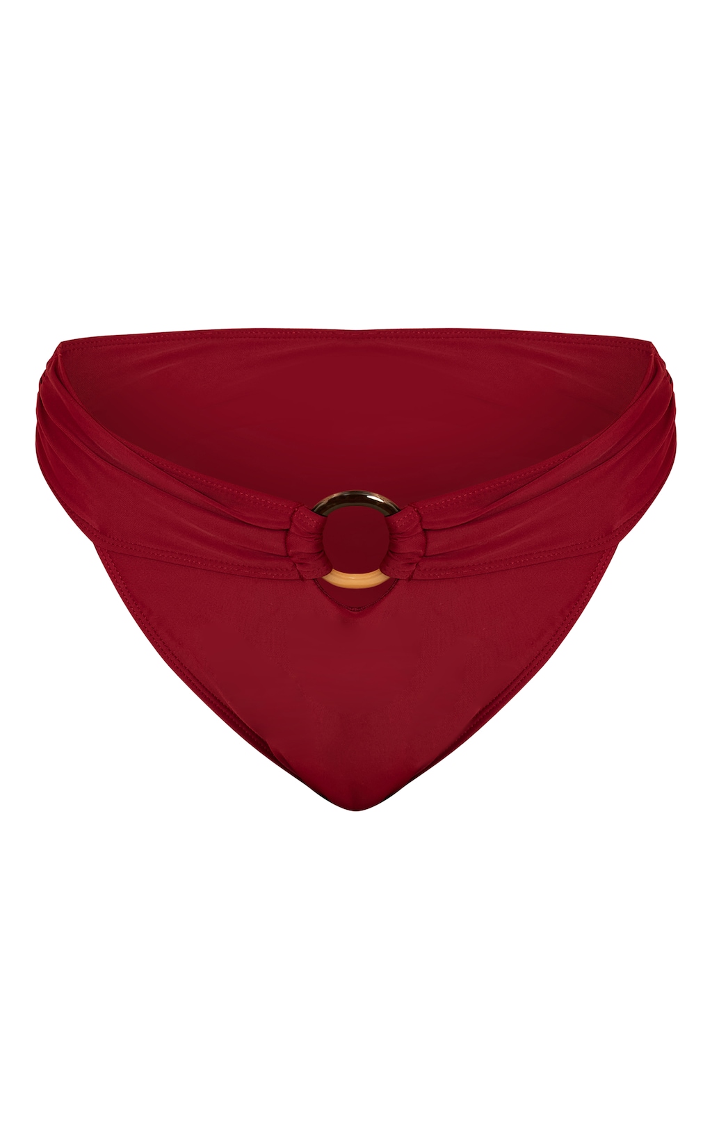 Plus Burgundy O Ring Detail Tanga Bikini Bottoms | Plus Size | PLT