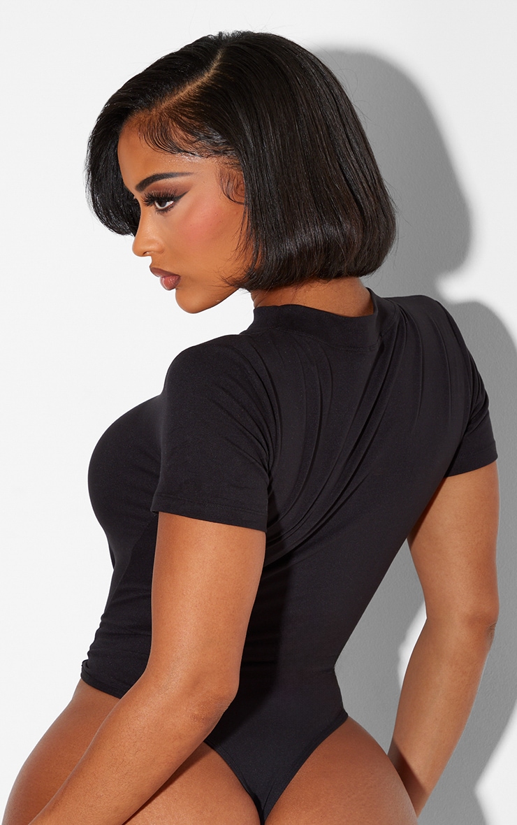 Shape Black Sculpted Short Sleeve Bodysuit | Shape | PLT