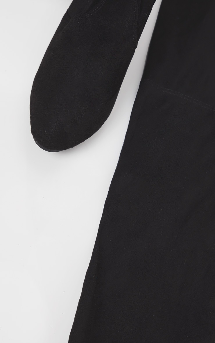 Bess Bottes Cuissardes Noires Imitation Daim À Talons | Chaussures ...