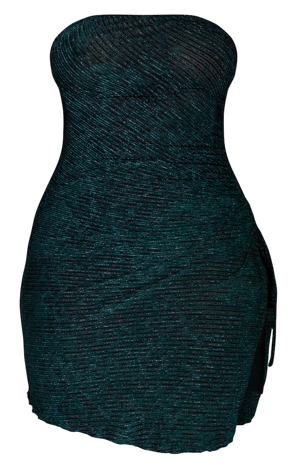 Shape Robe Bustier Moulante Texturée Vert Émeraude À Paillettes Et Côté ...