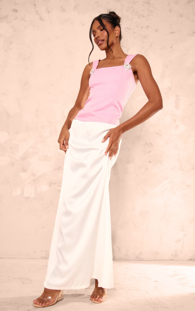 Pink Boucle Diamante Embellished Top | Tops | PrettyLittleThing USA