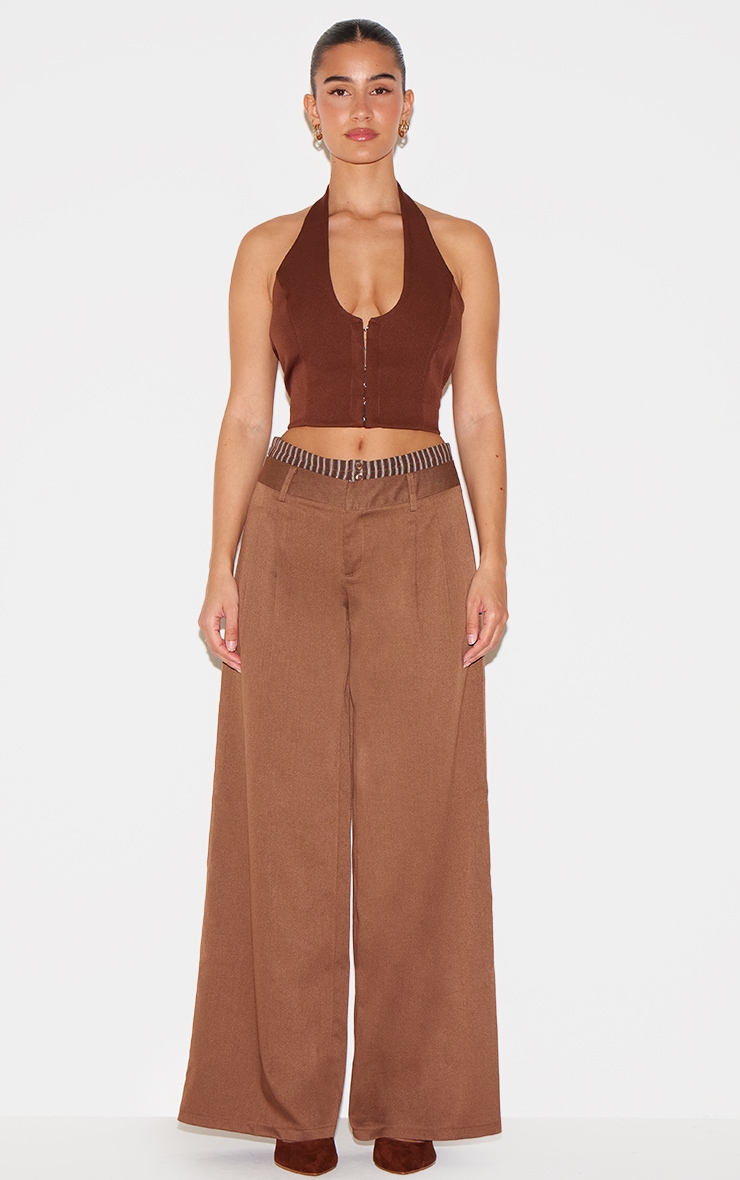 Chocolate Contrast Stripe Boxer Straight Leg Pants | Bottoms ...