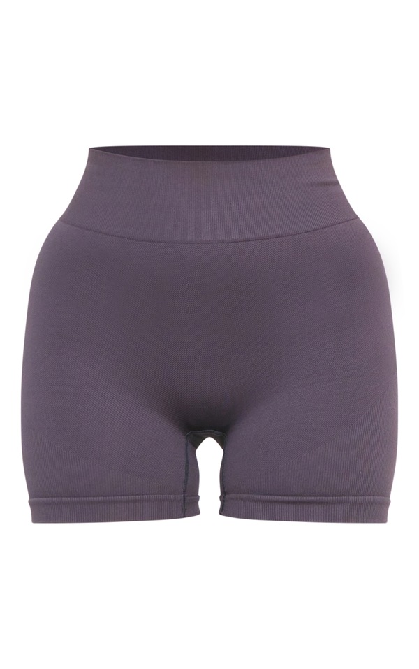 Charcoal Basic Seamless Booty Shorts Prettylittlething