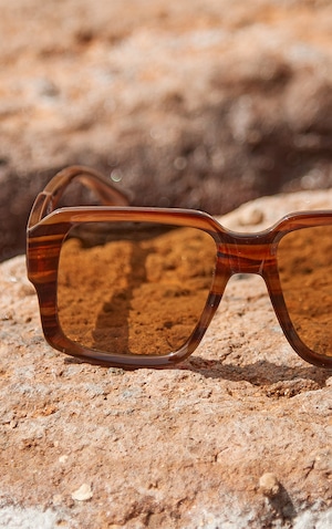 Brown Tortoiseshell Square Frame Sunglasses | Accessories | PLT