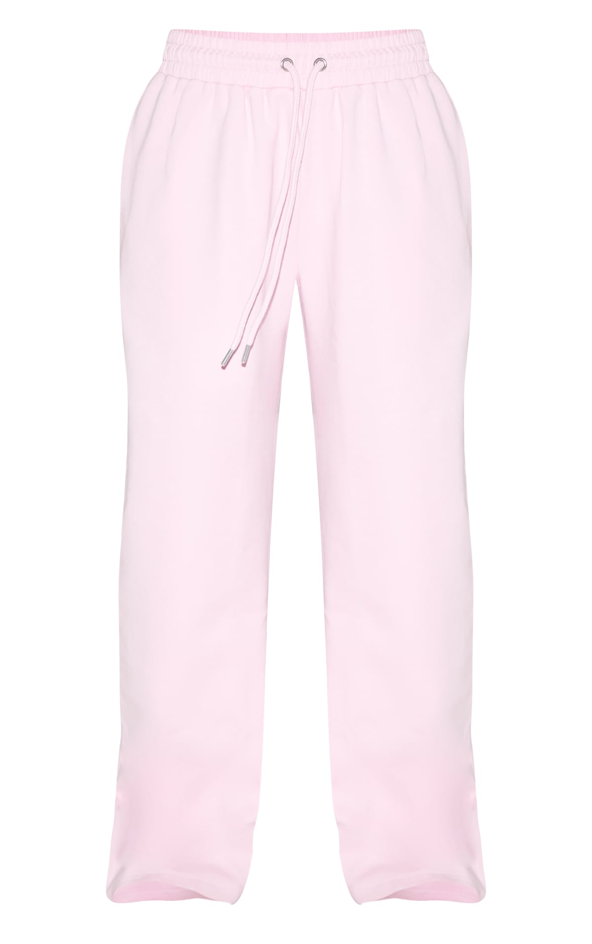 Pink Embroidered Interlock Wide Leg Sweatpant | Athleisure | PrettyLittleThing USA