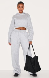 PLT Shape Grey Marl Back Cinched Waist Crop Hoodie | Shape | PLT USA