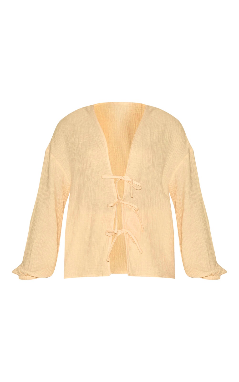Lemon Textured Cheesecloth Tie Front Shirt | Co-ords ...