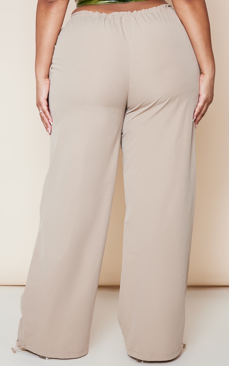 Plus Stone Woven Toggle Detail Wide Leg Trouser | Plus Size | PLT IRE