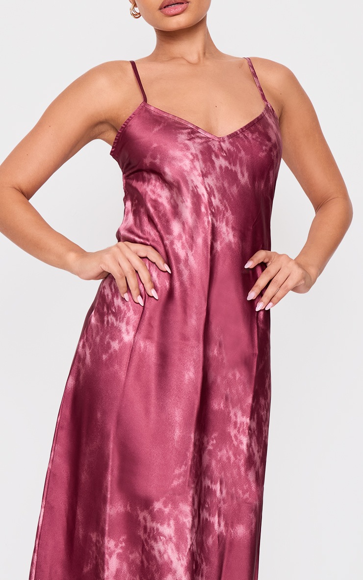 Petite Dark Pink Satin Open Back Maxi Dress | Petite | PLT