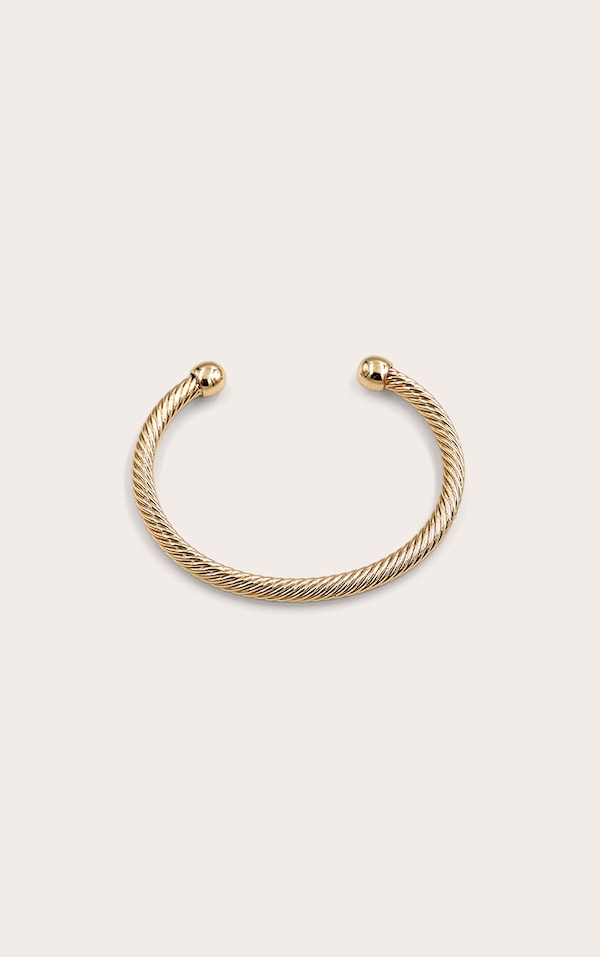 Gold Textured Twisted Cuff | Accessories | PLT
