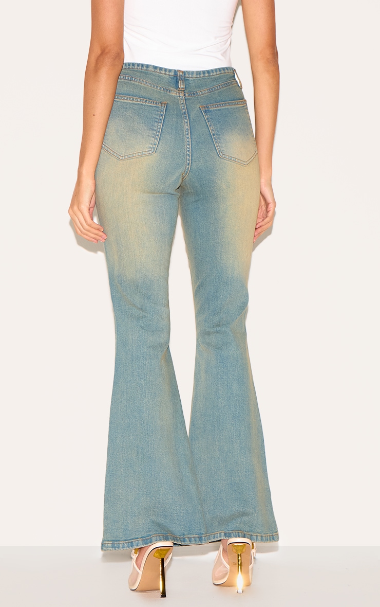 Vintage Low Rise Invisible Waistband Stretch Flares | Denim | PLT