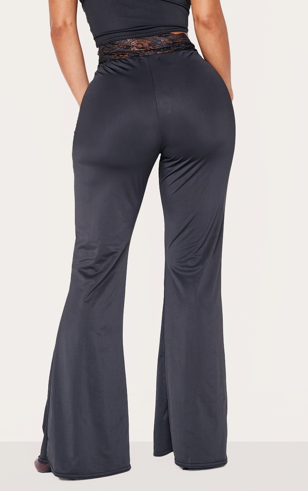 Shape Black Sculpt Lace Trim Flared Pants | Shape | PLT USA